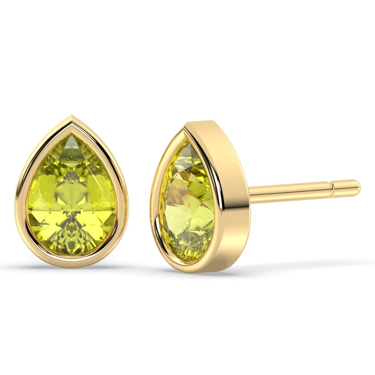 BAUTLR | Peridot Stud Earrings: Handmade Teardrop Design